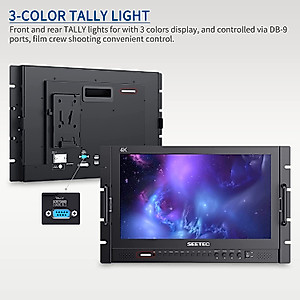 SEETEC P173-9HSD-RM 17.3" 7RU Rack Mount Broadcast LCD Monitor Full HD 3G-SDI/HDMI with 1920×1080 3G-SDI HDMI AV YPbPr