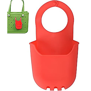 MOTAIN Insert Silicone Storage Pouch,Travel Accessory Organizer Compatible with Bogg Bags,Keep Cell Phone, Lipstick, Sunglasses etc(Red)