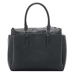 Calvin Klein Rita 2 in 1 Organizaional Satchel, Black/Silver