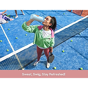 POWCAN 40 oz Insulated Water Bottle with 2-in-1 Straw and Spout Lid, Keep Cold 24H, Leak-Proof, BPA-Free, Double Wall Stainless Steel Water Bottle for Sports, Gym, Travel, and School (Cotton Candy)