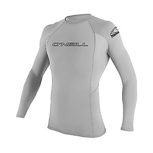 O'Neill Men's Basic Skins UPF 50+ Long Sleeve Rash Guard, Lunar, Medium