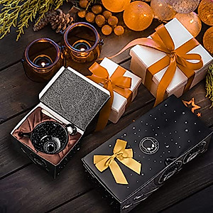 CALATOUR Set Of 2 Midnight Skull Coffee Large Mugs With Skull Spoons In Gift Box,Cute Halloween Spooky Witch Gifts Goth Decor Cool Novelty Tea Cups,21oz/620ml Porcelain(Midnight Black)