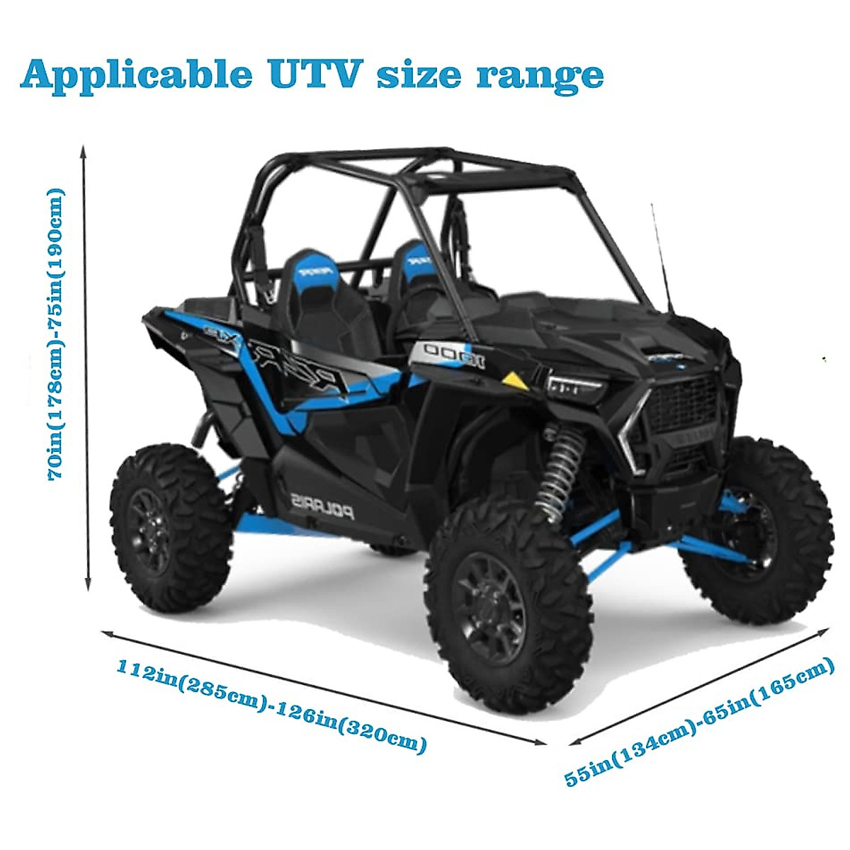 UTV Cover, Waterproof Heavy Denier Oxford Cloth Material for Polaris RZR Yamaha Rhino Can-Am Defender Honda Pioneer Kawasaki Mule Teryx 2-3 Passenger