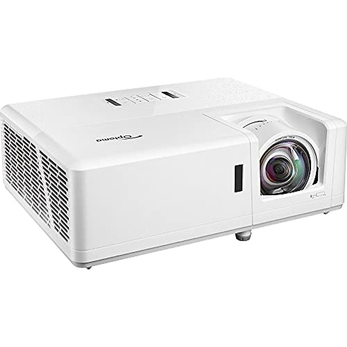 Optoma GT1090HDR Short Throw Laster Home Theater Projector Bundle with Minolta 120" Home Theater Projector Screen 16:9 Indoor Outdoor Folding with Mount Hooks