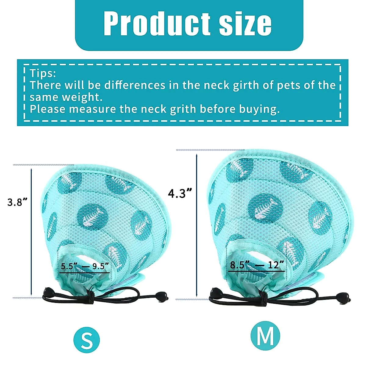 Fluffyland Cat Cone Collar Soft to Stop Licking and Scratching Adjustable Kitten Cone with Cat Toy Balls - Cat Recovery Collar for Small Large Cats After Surgery and Daily Wear (Green，S)