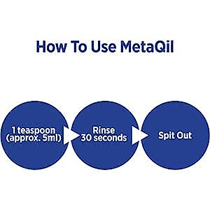 MetaQil Oral Rinse, Relieve Metallic, Bitter, Treatment Taste and Disorders, Natural Ingredients, ‎Cools and Freshens Breath, 2 oz, 2 Count. Free Ilios Travel Cup
