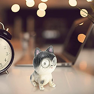 JIANWEI Garden Cat Solar Light, Cute Lawn Cat-Shaped Statues Waterproo-f Solar Animal Statue Light, Bright Eyes Solar Cat Ornament for Flower Fence Passage Walkway Courtyard Decoration