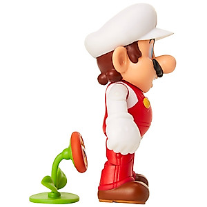 Super Mario Fire Mario Figure with Fire Flower Accessory