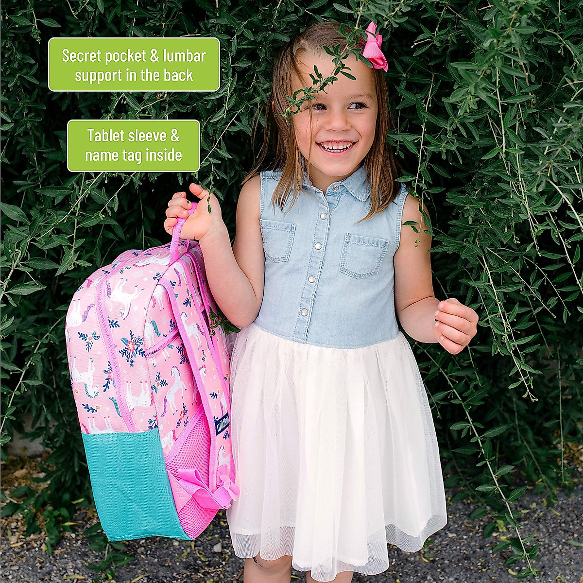 Wildkin Pack-it-All Backpack Bundle with Clip-in Lunch Box (Magical Unicorns)