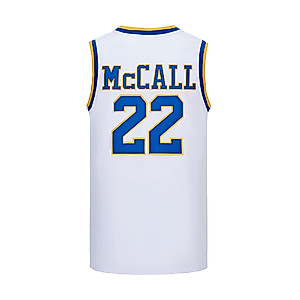 McCall #22 Wright #32 Love and Basketball Moive Crenshaw Basketball Jersey (#22 White, Large)