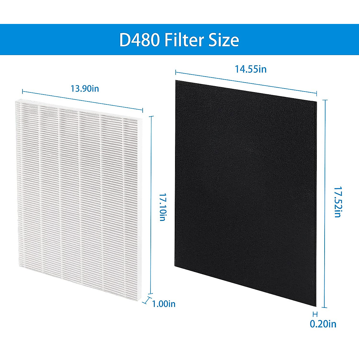 Replacement Filter for Winix D480, D480 Replacement Filter D4, 1 Pack D480 Filter D4+3 Pack Activated Carbon Filters, Part Number 1712-0100-00