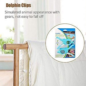 2Pcs Lovely Dolphin Beach Towel Clips for Beach Chairs Home Lounge Chair Towel Over Sized Patio Holiday, Pool Accessories for Chairs Household Bocaclip Baby Stroller