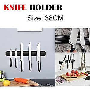 Magnetic Knife Strip Holder Rack Tool Bar Magnet 15 Inch Multipurpose Magnetic Knife Rack Strong Powerful Kitchen Storage Display Organizer Easy Install Secure Laundry Garage Workshop Shed