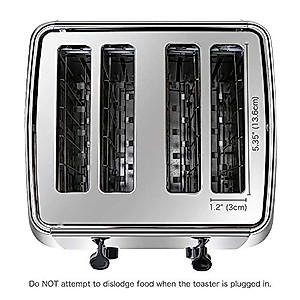 prepAmeal 4 Slice Toaster Stainless Steel Toaster Two Slice Bagel Toaster Small Bake Toaster with 6 Browning Setting, Reheat, Defrost, Bagel, Cancel Function, Extra Wide Slots (silver - 4 slice)