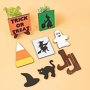 Halloween Tiered Tray Decors Set for Office Tiered Tray Items Wood Sign Wooden Signs Mini Signs Tabletop Signs Tier Tray Decor Bathroom Wooden Decorations