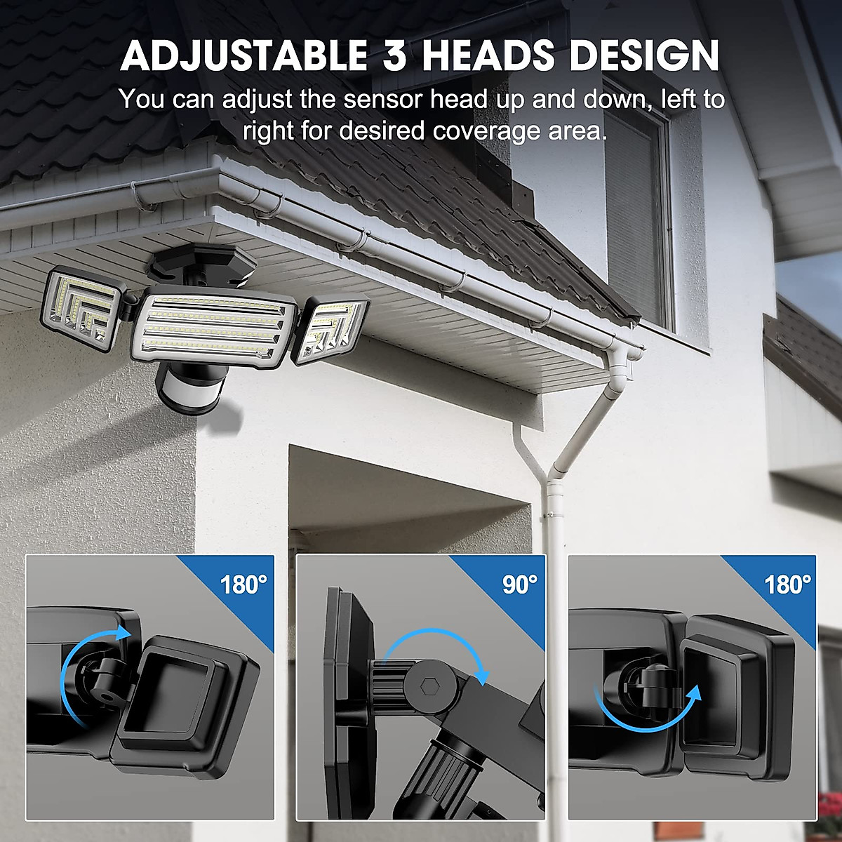 WWimy LED Security Lights Motion Sensor Outdoor Light 32W Bright Outside Flood Light with 3 Mode & Remote Control IP65 Waterproof for Garage Yard