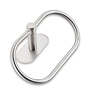 Self Adhesive Towel Ring for Bathroom Stainless Steel Adhesive Hand Towel Holder No Drilling Modern Hand Towel Hanger Stick on Wall Brushed Nickel