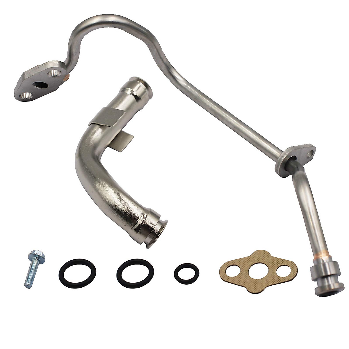 YHB Updated Turbo Feed & Drain Line Tube Compatible With Ford 6.0L F250 F350 F450 F550 904-192 625-210 - Powerstroke Diesel Updated Turbo Supply Feed Line Drain Tube