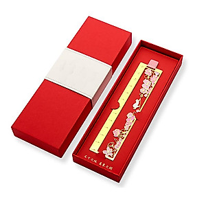 1 Pcs Oriental Classical Aesthetics Metal Scale Bookmark Ruler Art Bookmark for Students Reading Thanksgiving Christmas Birthday Gifts, Women and Girl Readers