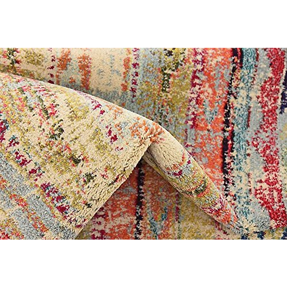 Unique Loom Sedona Collection Distressed, Southwestern, Vintage, Modern, Over-Dyed, Abstract Area Rug (5' 0 x 8' 0 Rectangular, Multi/Beige)