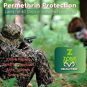 Zone Protects Realtree Permethrin Insecticide Refill - 32oz, Kills & Repels Ticks, Chiggers, Mosquitoes, Ants, Spiders, Outdoorsmen Formula, Dries Odor-Free