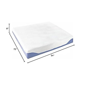 Mellow 8 Inch Cooling Gel-Infused Memory Foam Bed Mattress, Medium Firm Sleep and Breathable Fabric Cover, Full, Mattress in A Box, Blue