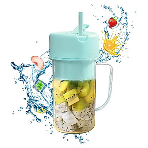 JzcsdkSIL Small Portable Blender 420ML Electric Juicer Fruit Mixers Rechargeable Blender Small Juicer With Handle Waterproof Portable Juicer Cup Blender, Green