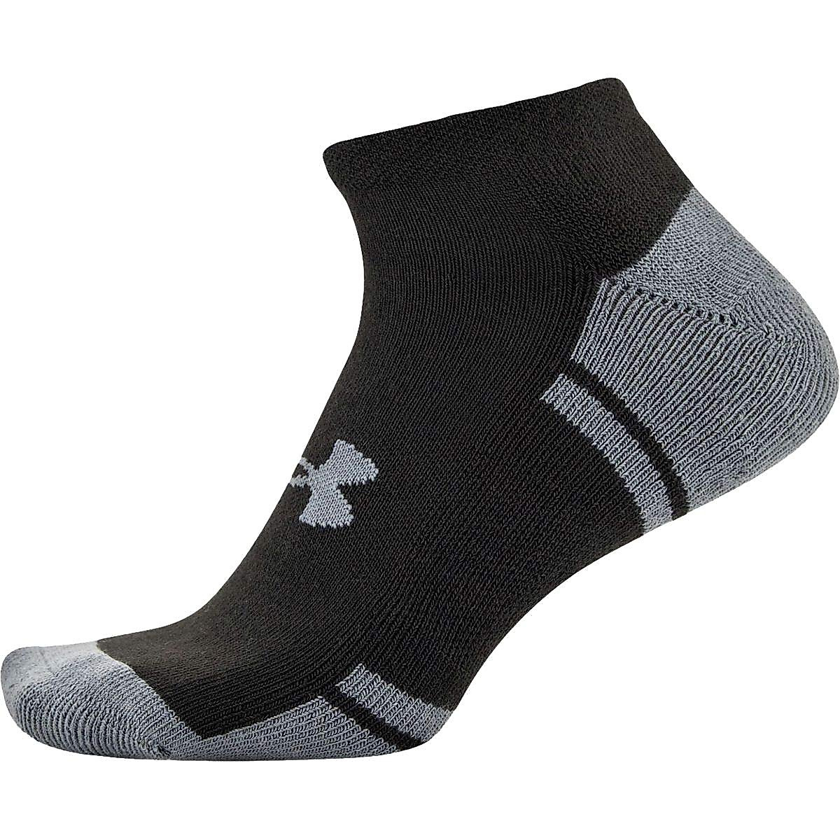 Under Armour Resistor 3.0 No Show Sock - 6-Pack - Men's Black/Graphite, 10.0-13.0