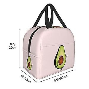 Lunch Bag Avocado Girl Insulated Lunch Box Reusable Lunch Bags Meal Portable Container Tote For Men Women Work Travel Picnic