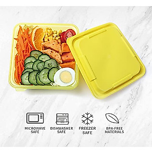 YUESING [30 Pack Bento Box Plastic Reusable Food Storage Containers with Lids Lunch Meal Prep Container for Food and Salad (26oz Square Freezer Container for Food) BPA Free Fridge Dishwasher Safe