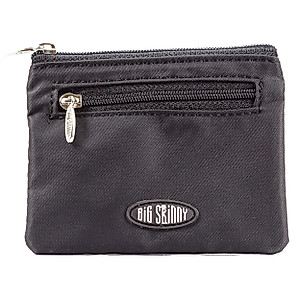 Big Skinny Money Penny Coin Slim Leather Wallet, Holds Up to 13 Cards,Lightweight, Black