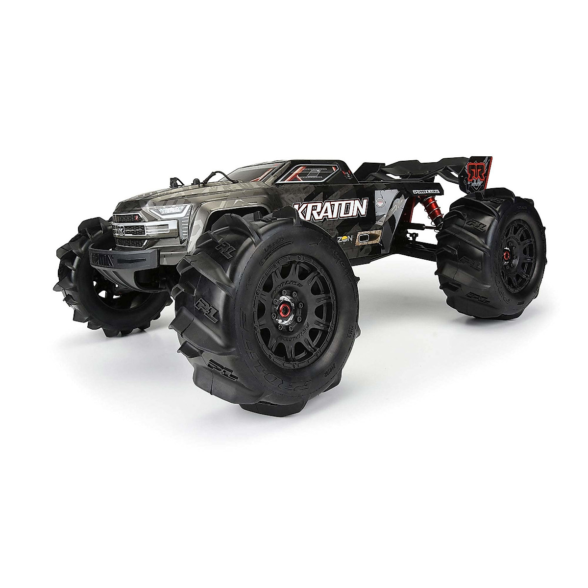 Pro-line Racing 1/8 Dumont F/R 3.8" MT Tires Mounted 17mm Blk Raid 2 PRO1019210