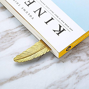 7 Pieces Metal Feather Bookmarks Assorted Metal Bookmark Feather Shape Book Marker for Adults and Kids (1 Set)