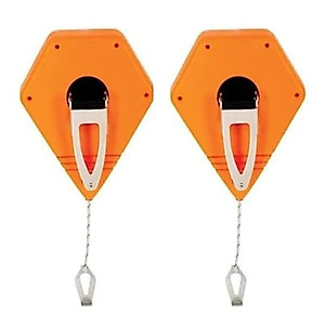 Zimpty 2PCS Keson P100 Octoganal Chalk Line Reel, 1.5mm String, 2-4-Ounce Capacity, 100-Foot (2)