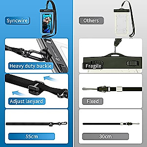 Syncwire IPX8 Waterproof Phone Pouch with Lanyard 2 Pack & IP68 Waterproof Fanny Bag with Adjustable Waist Strap 2 Pack for iPhone Samsung Galaxy and More, Beach Accessories, vacation must haves
