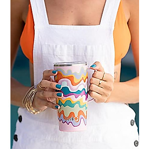 Swig Life + SCOUT 22oz Travel Mug | Insulated Tumbler with Handle and Lid, Cup Holder Friendly, Dishwasher Safe, Stainless Steel, Insulated Coffee Mug with Lid and Handle (Cool Cat)