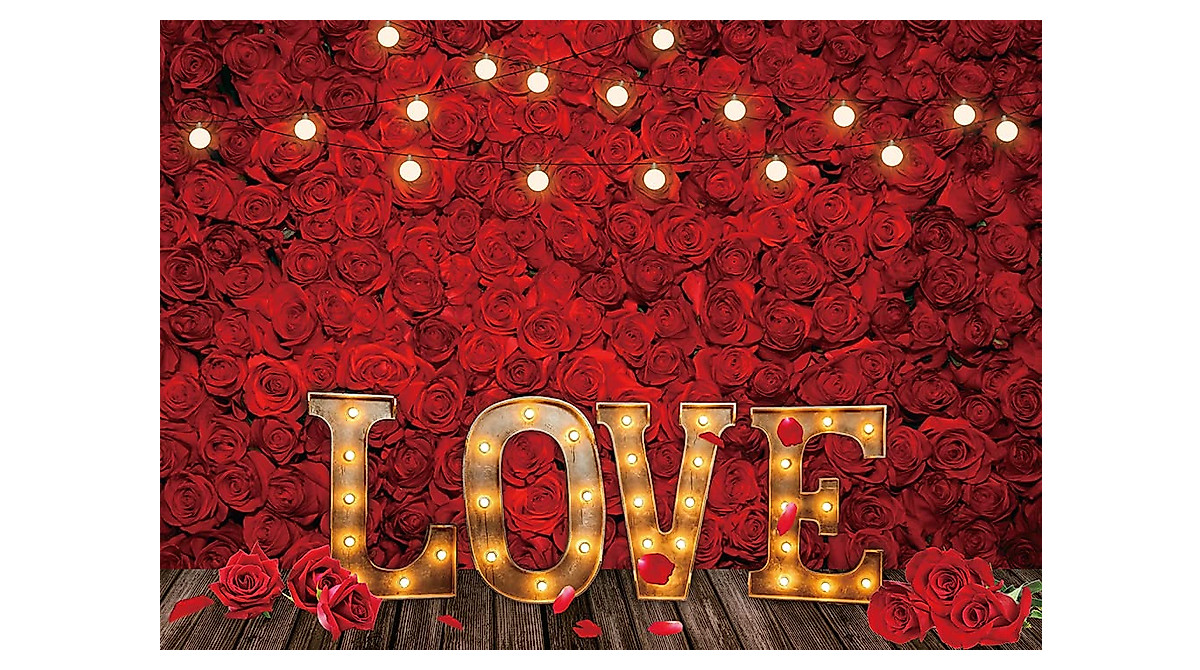 Rustic Red Rose Backdrop for Events | 7x5FT Photography