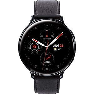 SAMSUNG Galaxy Watch Active2 LTE Smartwatch (Stainless Steel, 44mm, Black) (Renewed)