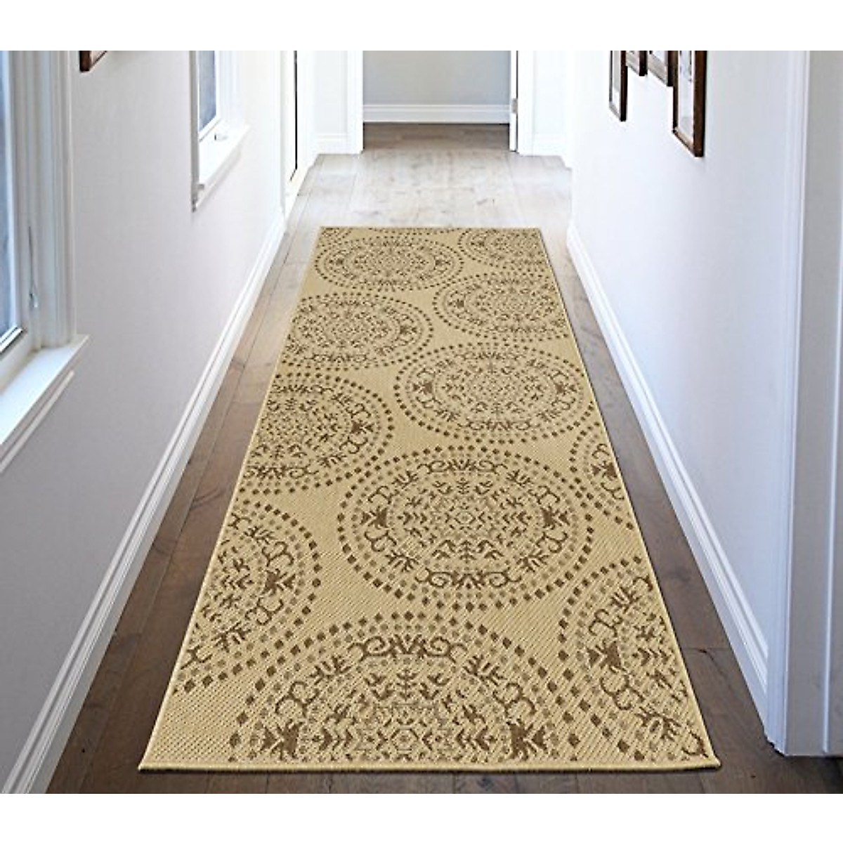 Silk Road Concepts Collection Rugs, 2'7" x 7', Beige Medallion