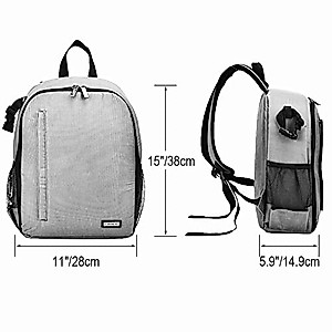 CADeN Camera Backpack Bag Professional for DSLR/SLR Mirrorless Camera Waterproof, Camera Case Compatible for Sony Canon Nikon Camera and Lens Tripod Accessories Gray
