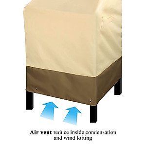 High Back Patio Chair Covers Waterproof Heavy Duty Stackable Outdoor Bar Stool Cover Black Patio Furniture Covers Outside Lounge Deep Seat Covers, Lawn Chair Covers, High Back with Lock Hole-4 Pack