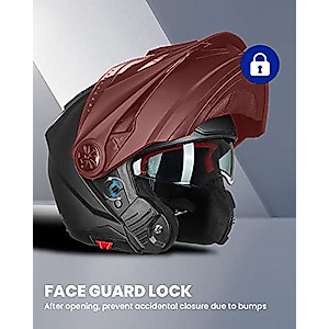 ILM Motorcycle Full Face Modular ATV Helmet Three in One Snowmobile Casco with Pinlock Anti Fog Visor for Men Women DOT Model-909F(Matte Black XXL)