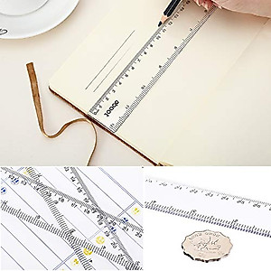 2 Pack Plastic Ruler Straight Ruler Plastic Measuring Tool for Student School Office (Clear, 6 Inch, 12 Inch)