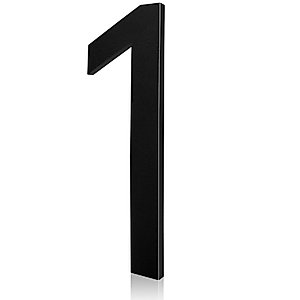 Mailbox Numbers Black - Adhesive House Numbers for Outside, 5 Inch Address Numbers for House Stick on for Apartment Door Farmhouse Mailbox Office Hotel, Frosted Matte Black Acrylic House Number 1