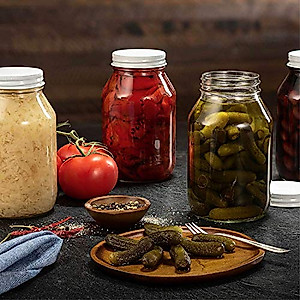 Paksh Novelty - Food Storage Container - Glass Mason Jars - Regular Mouth Jam Jelly Jars, Metal Airtight Lid, Preserving, Decorating, Canning Jar, Craft and Dry Food Storage (32 Ounce)