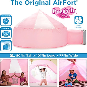 The Original Patented AirFort - Build A Fort in 30 Seconds, Inflatable Fort for Kids, Play Tent for 3-12 Years, A Playhouse Where Imagination Runs Wild, Fan not Included (Pretty in Pink)