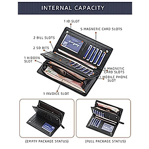 Men's Bifold Leather Zip Coin Handbag Multi Card Holder Purse Long Wallet Clutch