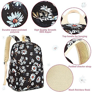 School Backpack for Teen Girls Women Laptop Backpack College Bookbags Middle School Travel Work Commuter Back Pack(Magritte-white)