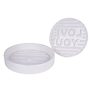 Vencer Mother's Day Present 5 inches Ceramics Hamburger Press Patty Maker and Squeeze Grease, Burger Mold Ring with 100 Patty Papers,White,VPG-001W