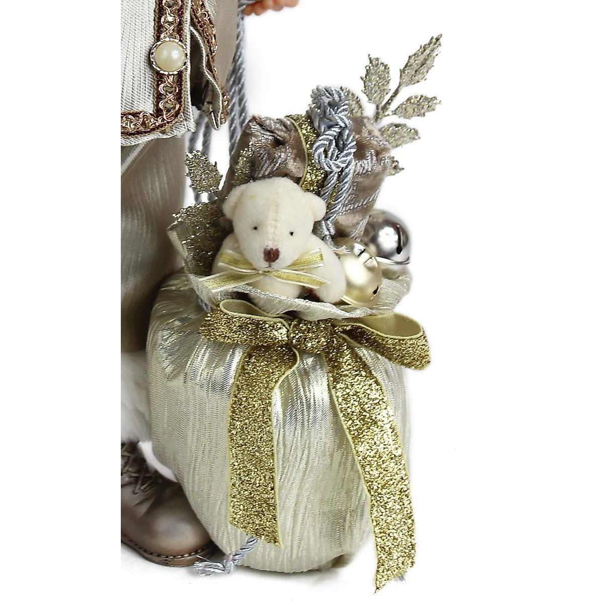 Windy Hill Collection 16" Inch Standing Shimmering Champagne Santa Claus Christmas Figurine Figure Decoration 169050